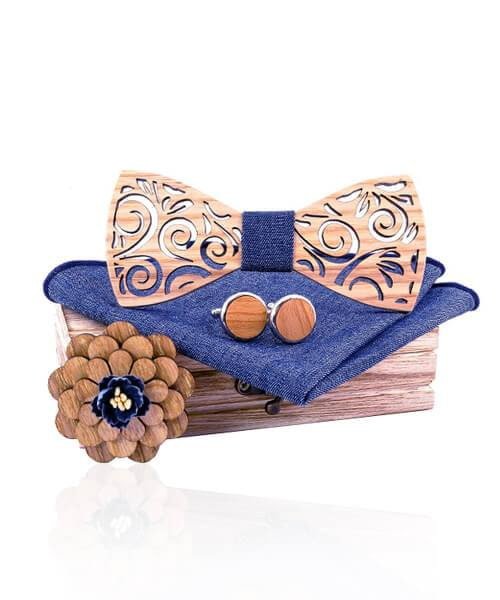 COFFRET NOEUD PAPILLON BOIS Neptua jean – Bois Eden